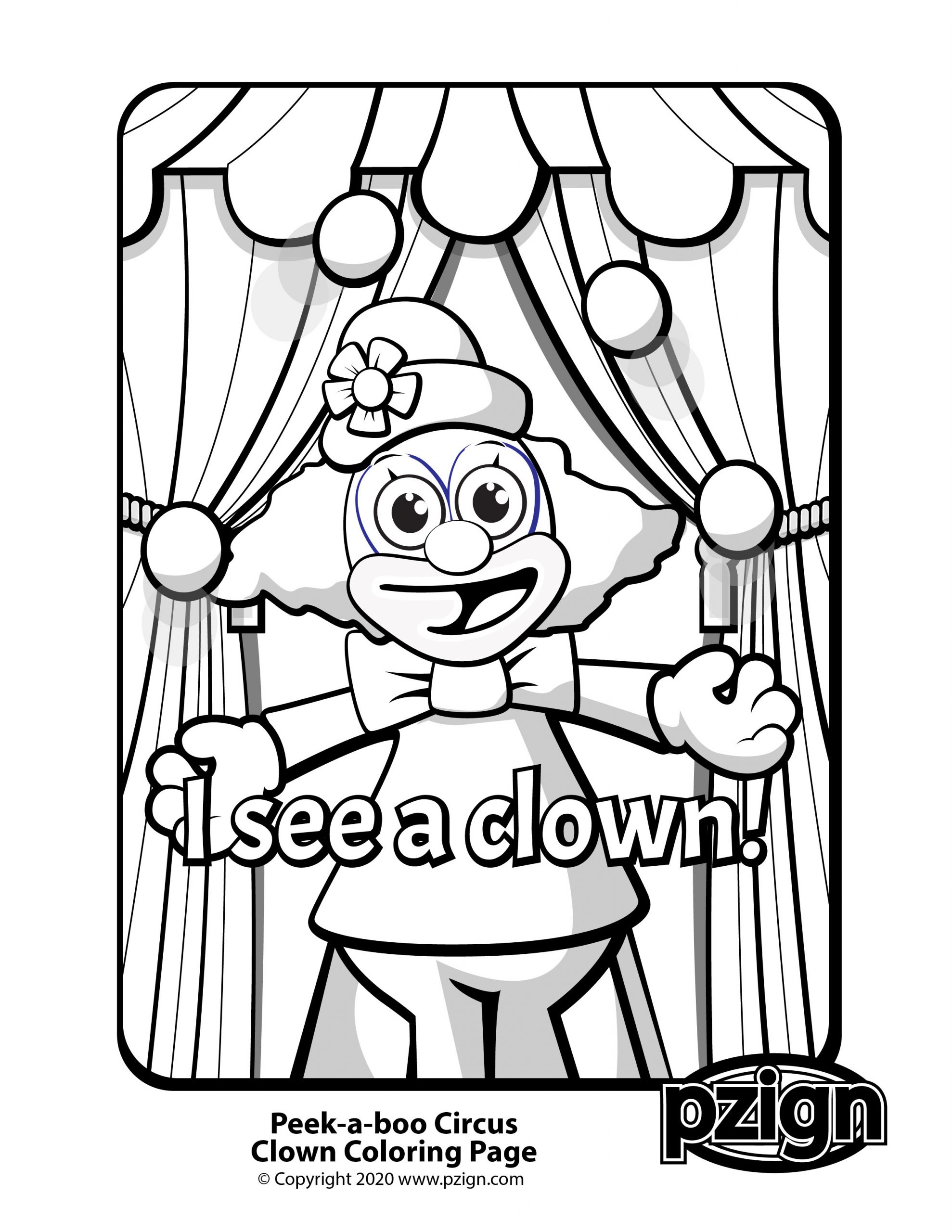 Peek-a-boo Circus Coloring Pages - pzign