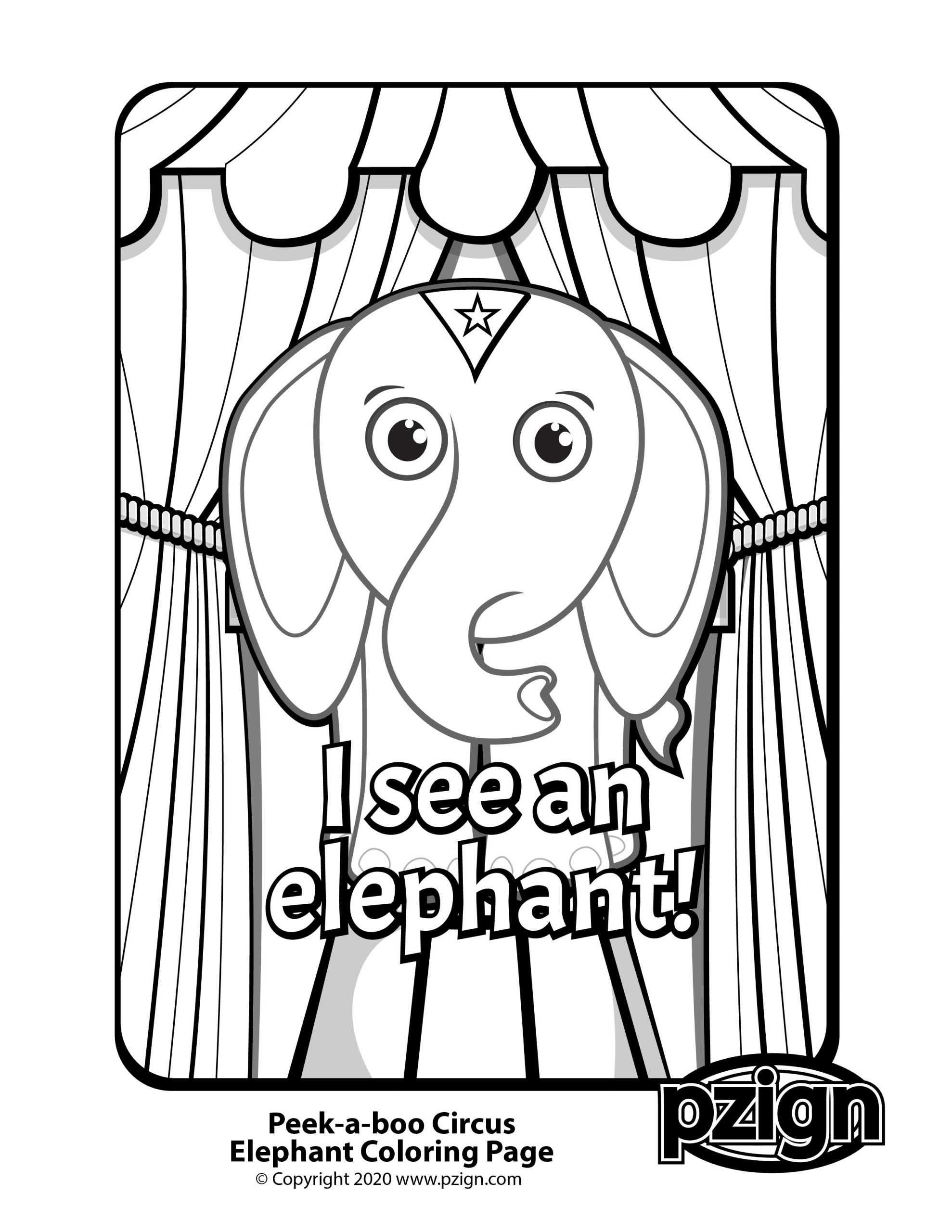 Peek-a-boo Circus Coloring Pages - pzign
