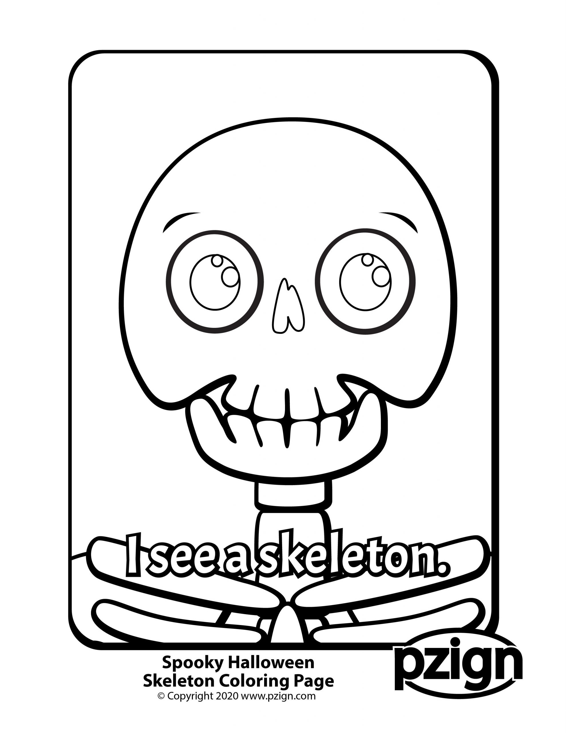 Peek-a-boo Spooky Halloween Coloring Pages - pzign