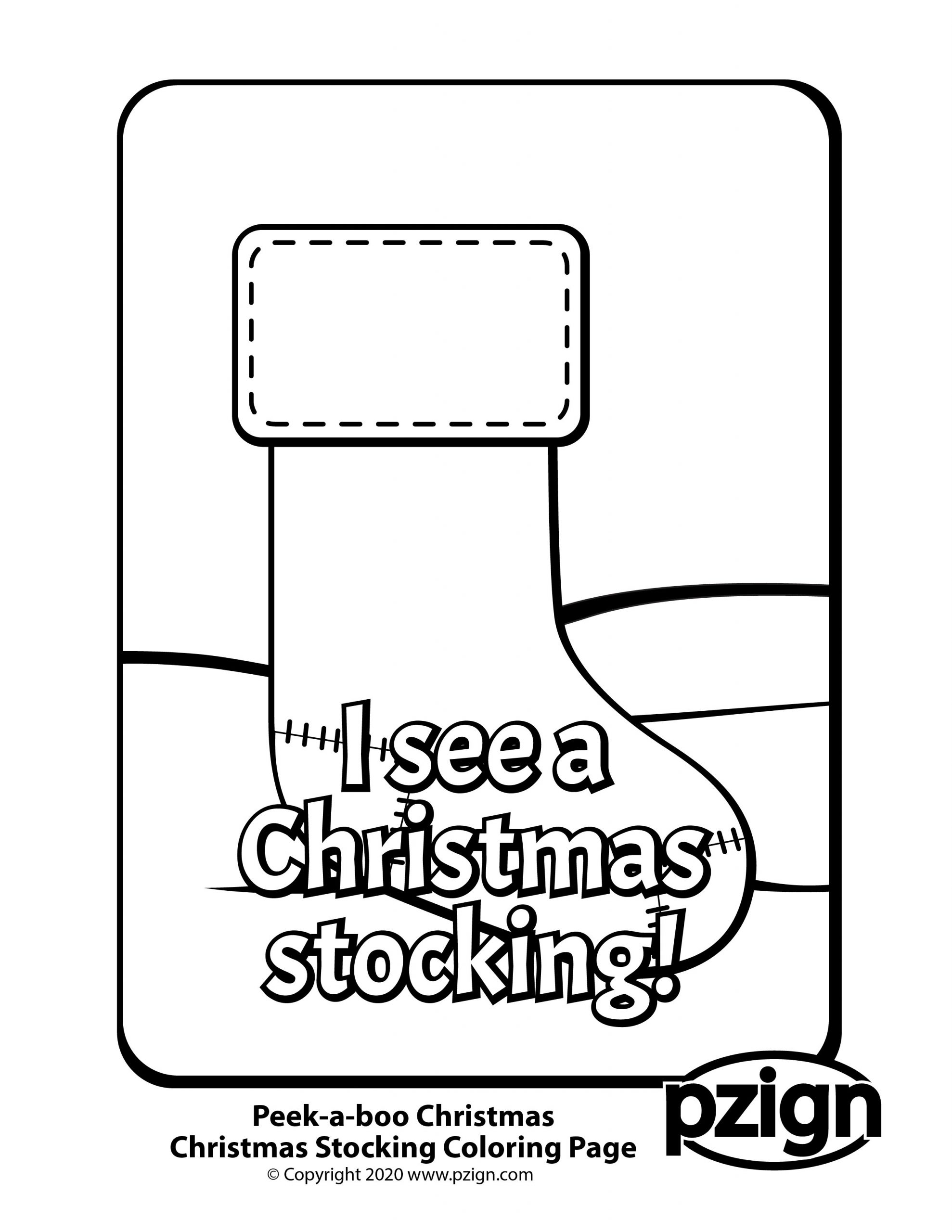 Peek-a-boo Christmas Coloring Pages - pzign