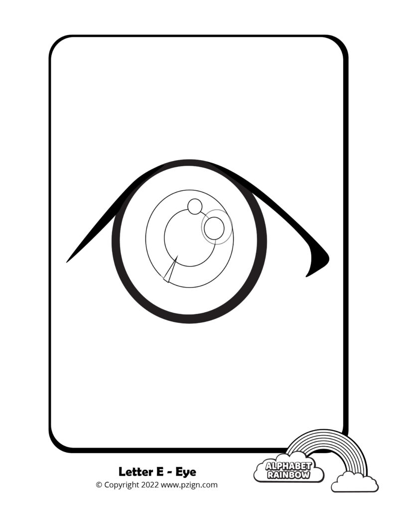 Alphabet Rainbow – Letter E Coloring Pages - pzign